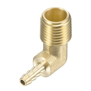 Brass Hose Barb Fitting Elbow 3/8"x1/4 NPT Male Thread Pipe Connector - Golden - Bed Bath ...